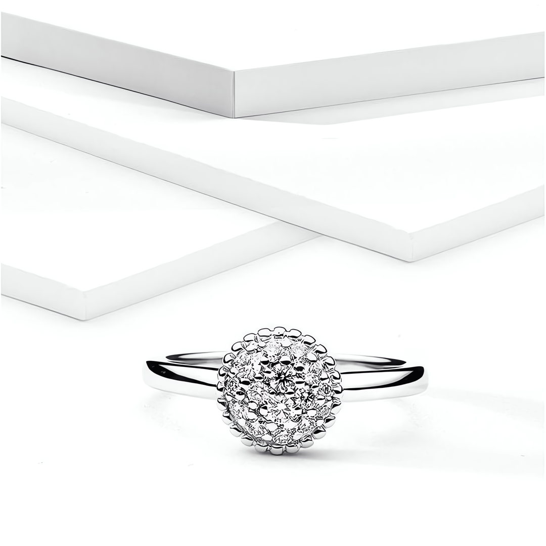 Diamond Pavé Cluster Ring 14kt White Gold | Ritani