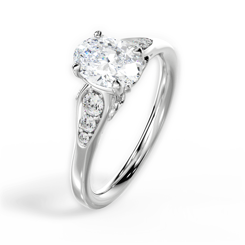 Sloan 18kt White Gold Oval Cut Engagement Ring | Ritani