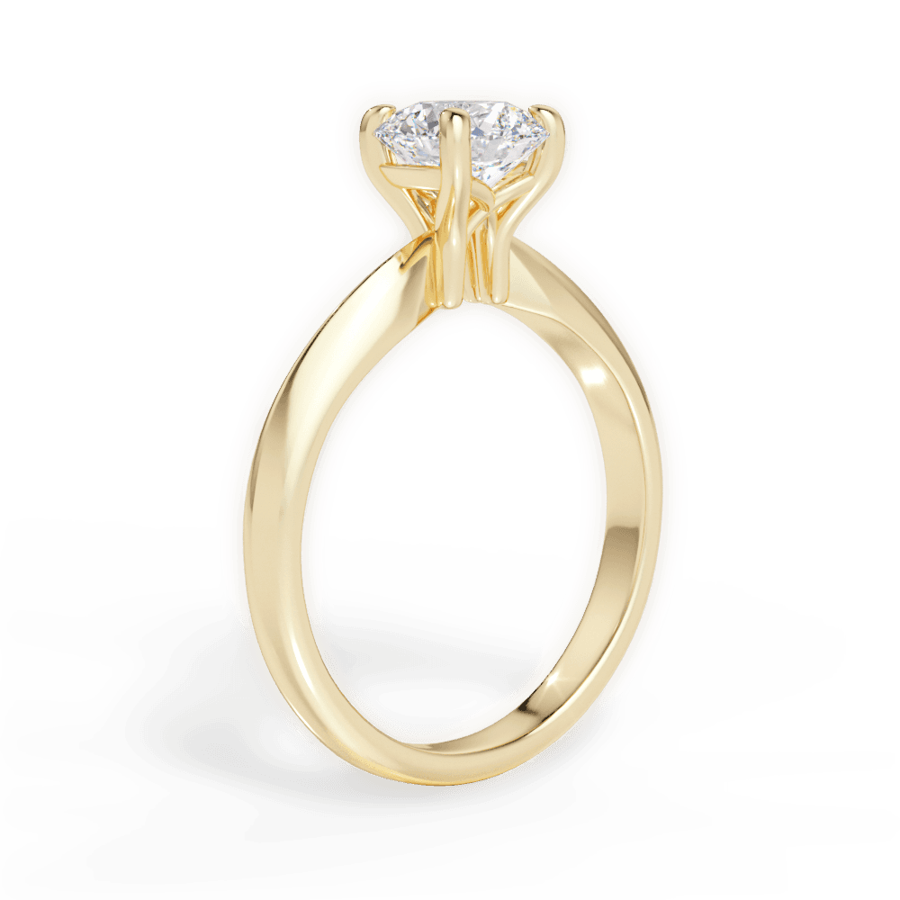 The Zoya Round Cut 18kt Yellow Gold Solitaire Knife-Edge Engagement ...