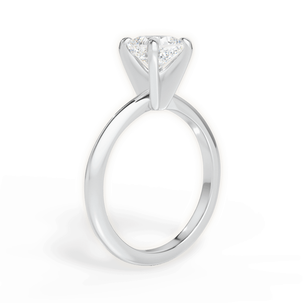 The Milena Cushion Cut 14kt White Gold Solitaire Knife-Edge Engagement ...