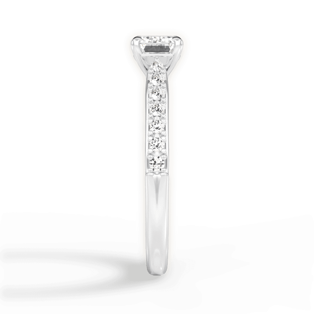 The Marta Emerald Cut 18kt White Gold East To West French-Set Diamond ...