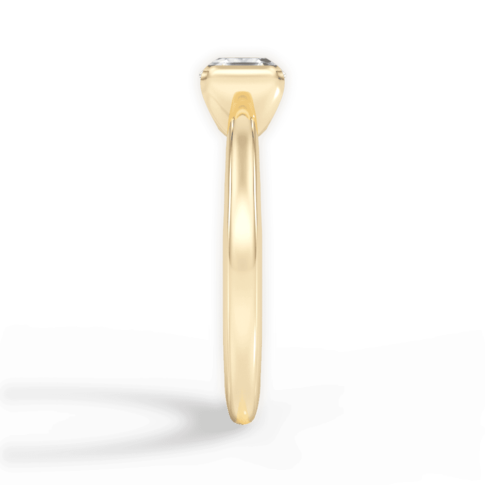 The Jaclyn Asscher Cut 18kt Yellow Gold Solitaire Semi-Bezel-Set ...