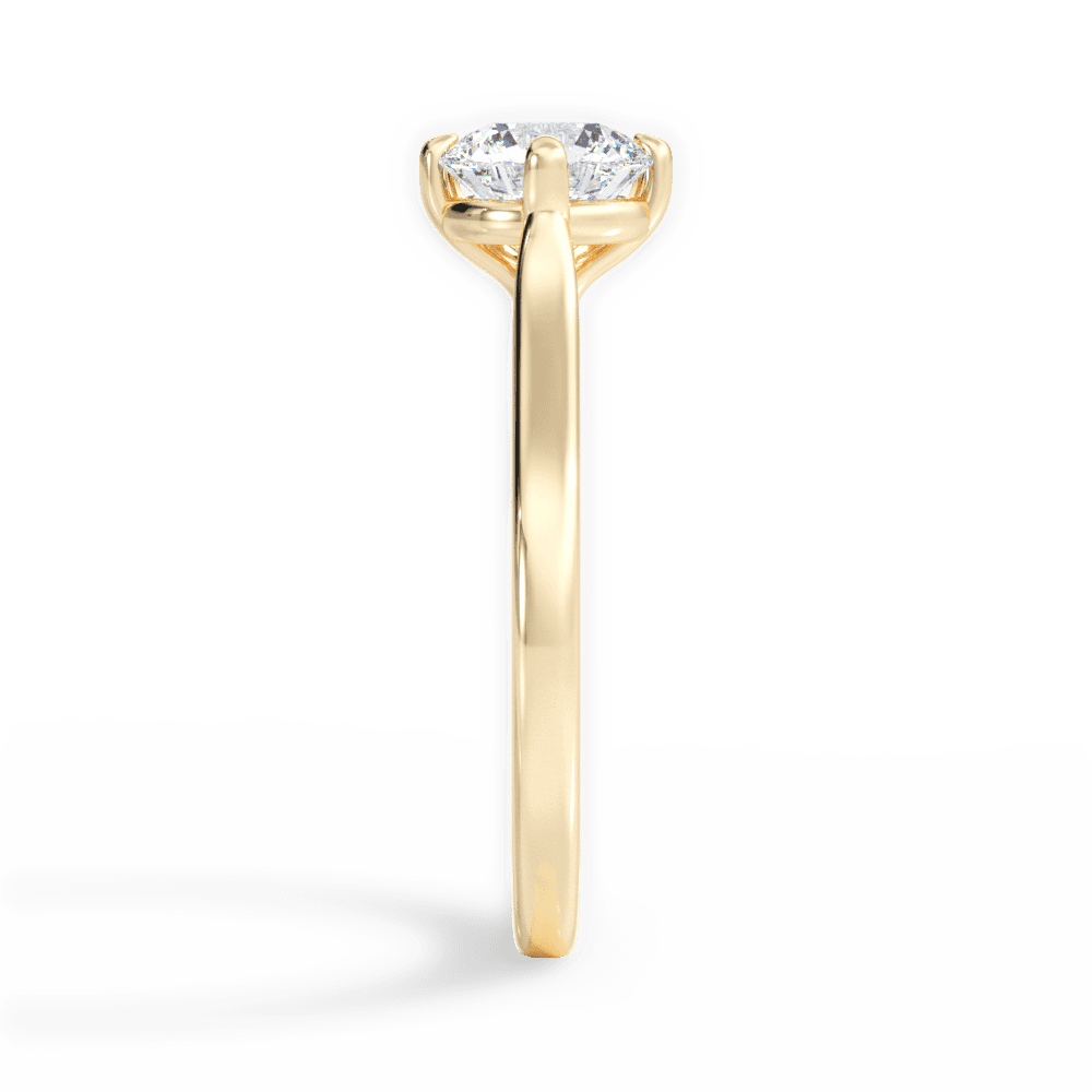 The Kat Round Cut 18kt Yellow Gold Kite-Set Solitaire Engagement Ring ...