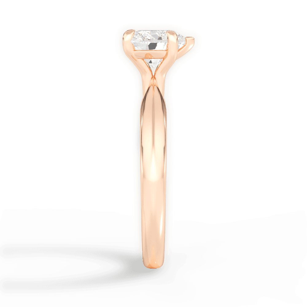 The Zoya Heart Shaped 18kt Rose Gold Solitaire Knife-Edge Engagement ...