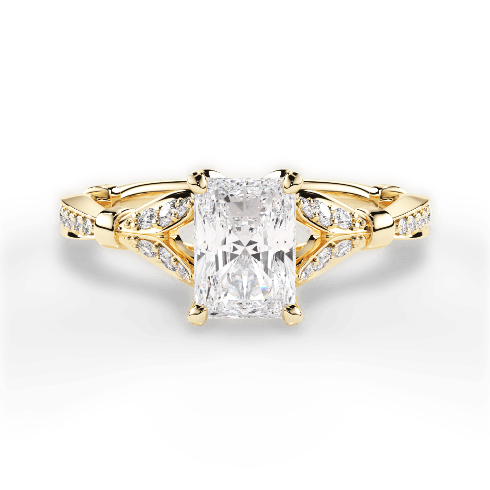 The Korina Radiant Cut 18kt Yellow Gold Vintage Diamond Embellished ...