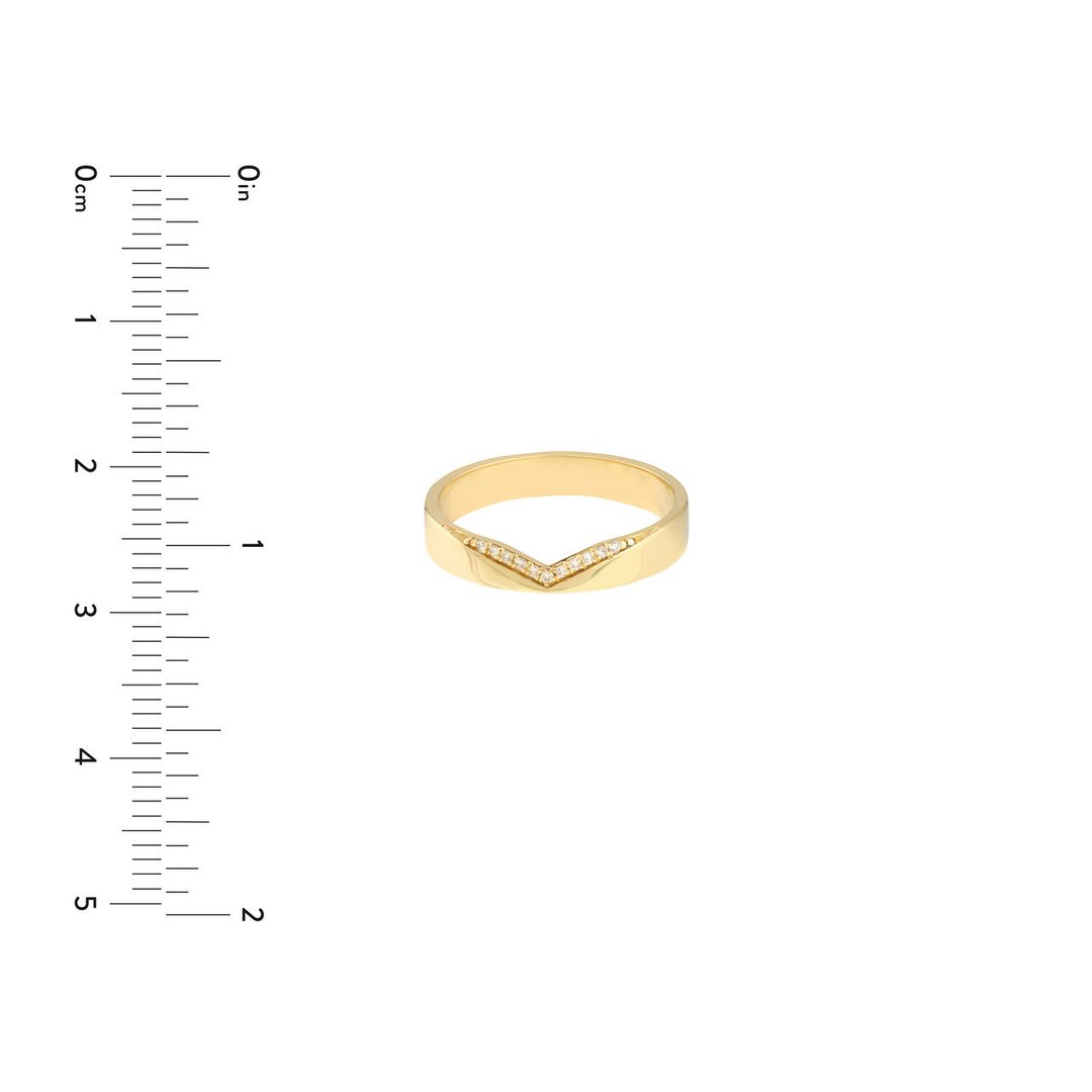 14kt Gold 0.06 CTW Diamond Chevron Polished Band Yellow Gold | Ritani