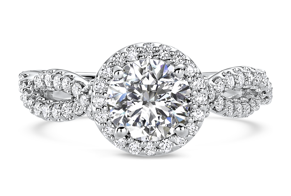 Diamond Twist Halo Engagement Ring | Ritani
