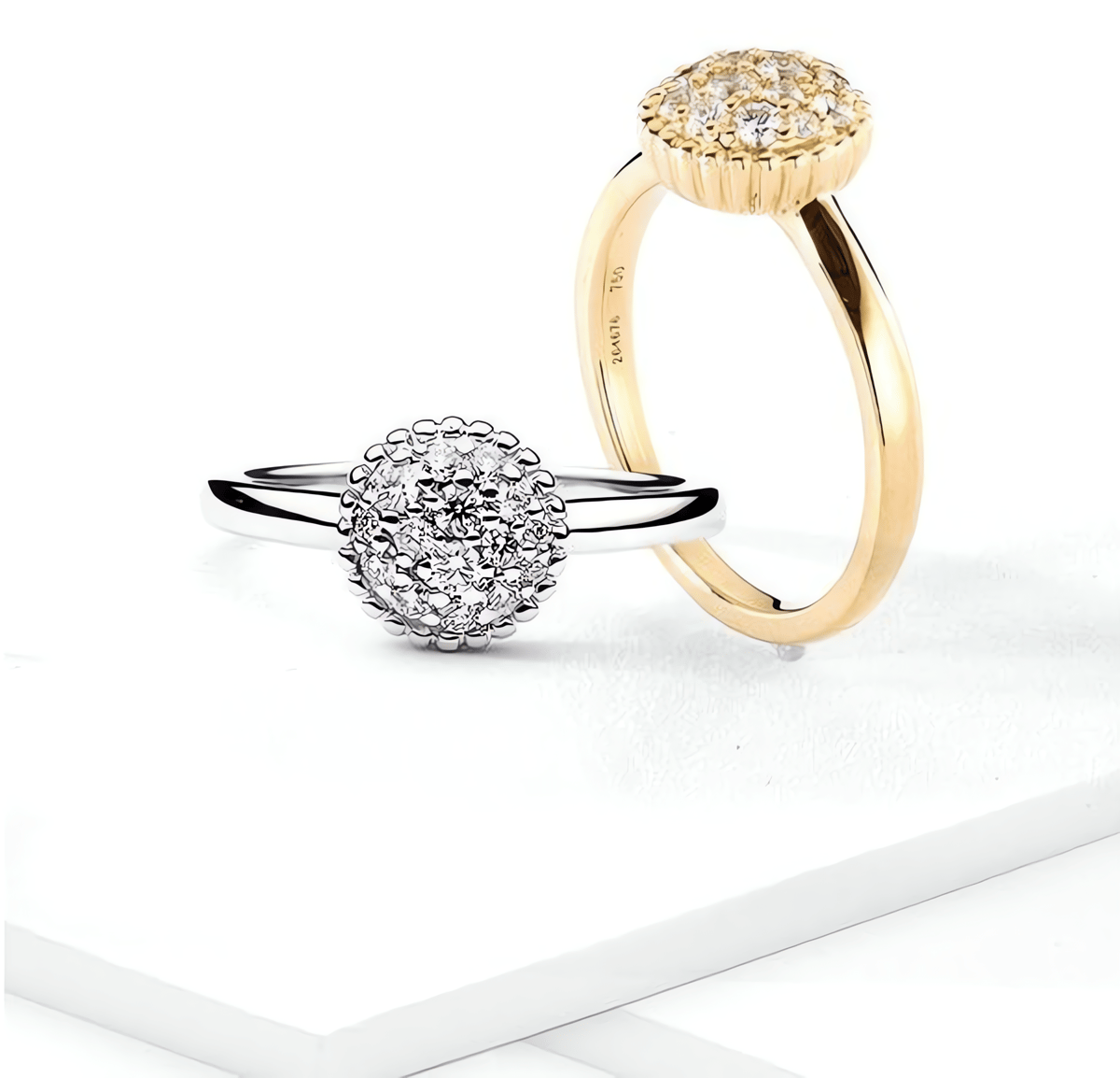 Diamond Pavé Cluster Ring 14kt White Gold | Ritani