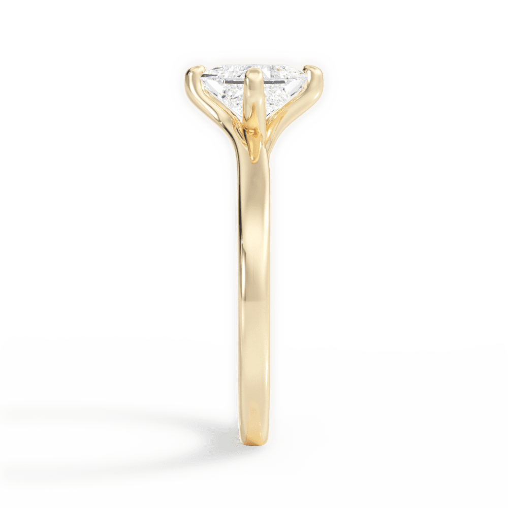 The Evelyn Princess Cut 18kt Yellow Gold Solitaire Kite Set Swirl ...