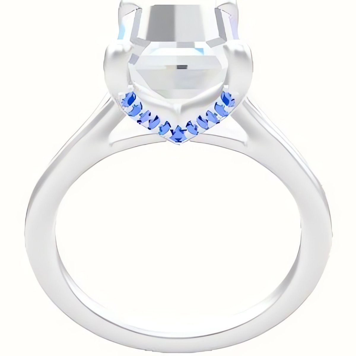 Split Cathedral With Pave V Prong Head 14kt White Gold | Ritani