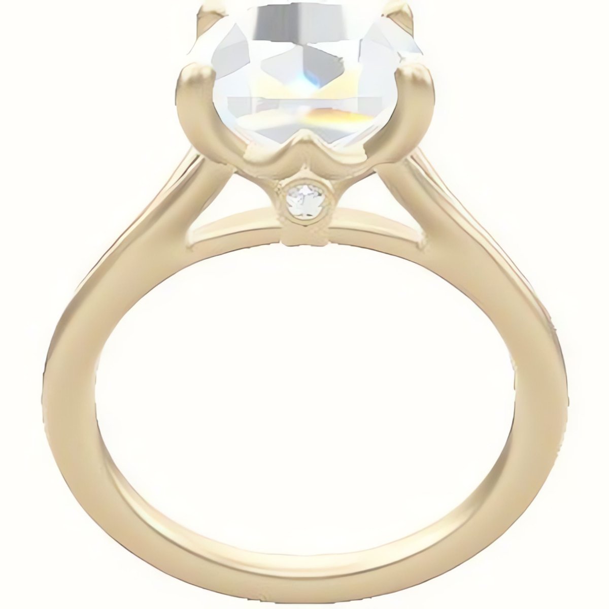 Split Cathedral With Crown Four Prong w. Surprise Diamond Head 18kt ...