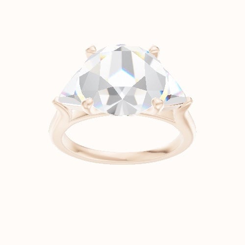 Cathedral Band with Trillion Sidestones With Accent Diamond Head 18kt ...