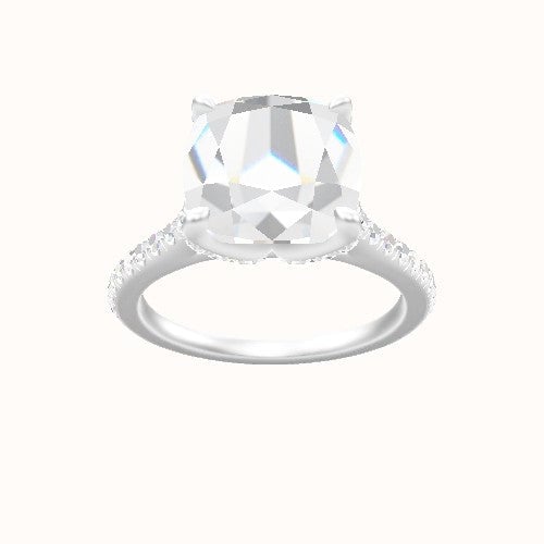 Pave Cathedral With Pave Petal Four Prong Head and Matching Band ...
