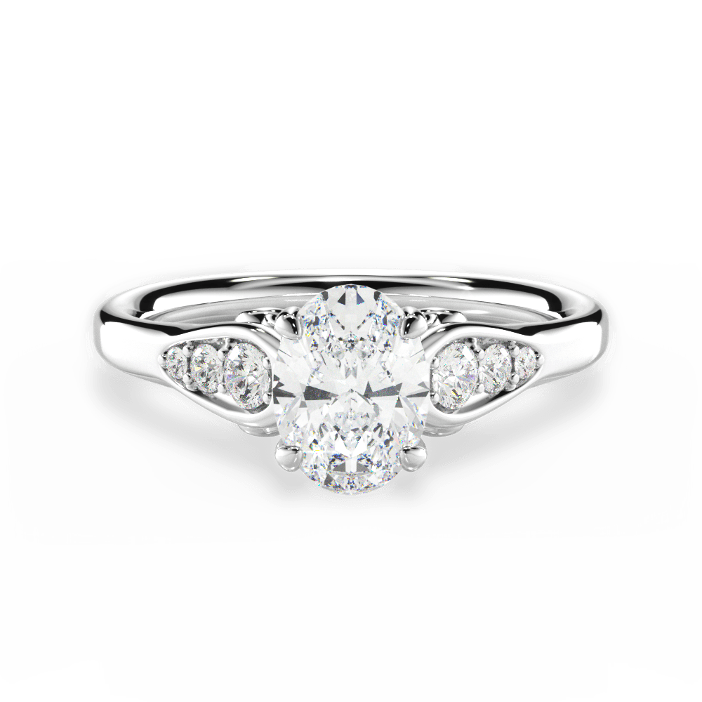 Sloan 18kt White Gold Oval Cut Engagement Ring | Ritani