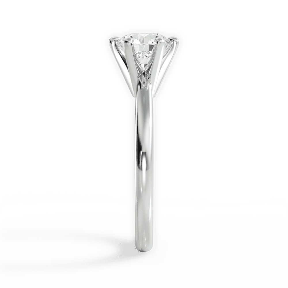 The Quinn Round Cut 14kt White Gold Six-Prong Solitaire Engagement Ring ...