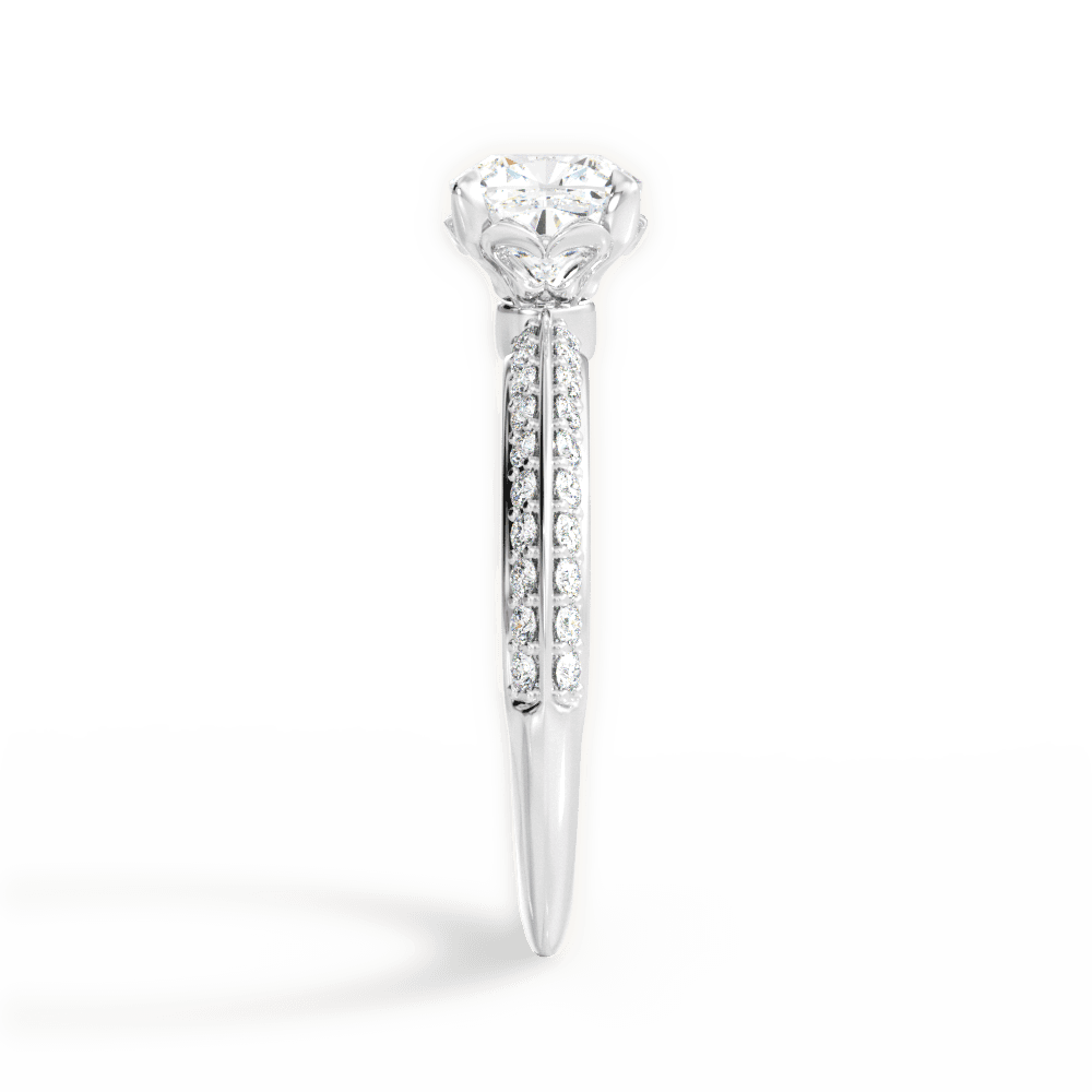 The Yareli Cushion Cut 18kt White Gold Knife-Edge Diamond Band ...