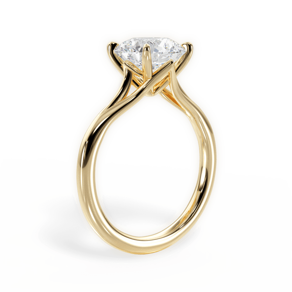 The Amata Round Cut 18kt Yellow Gold Four-Prong Trellis Cathedral ...