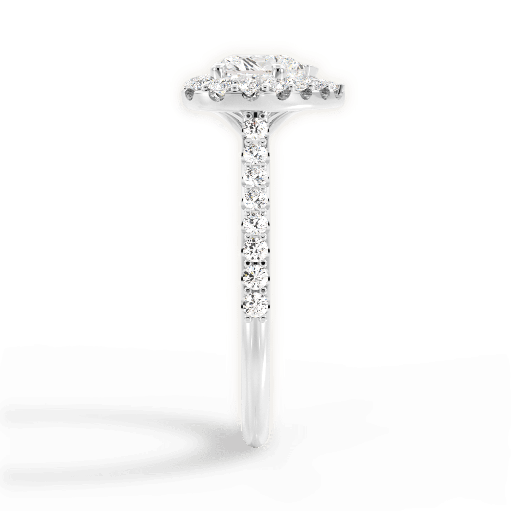 Layla Halo Platinum Heart Cut Engagement Ring | Ritani