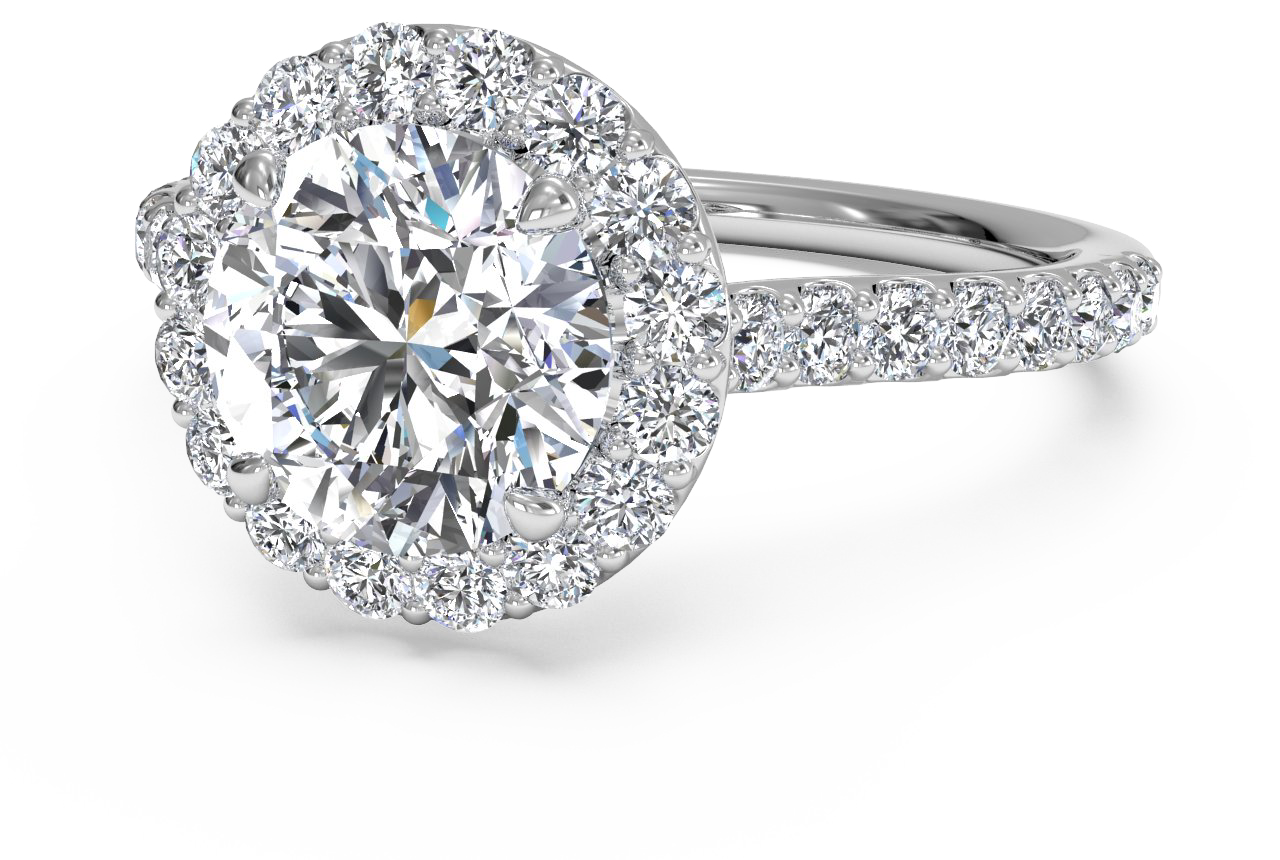 Layla Halo 14kt White Gold Round Cut Engagement Ring | Ritani