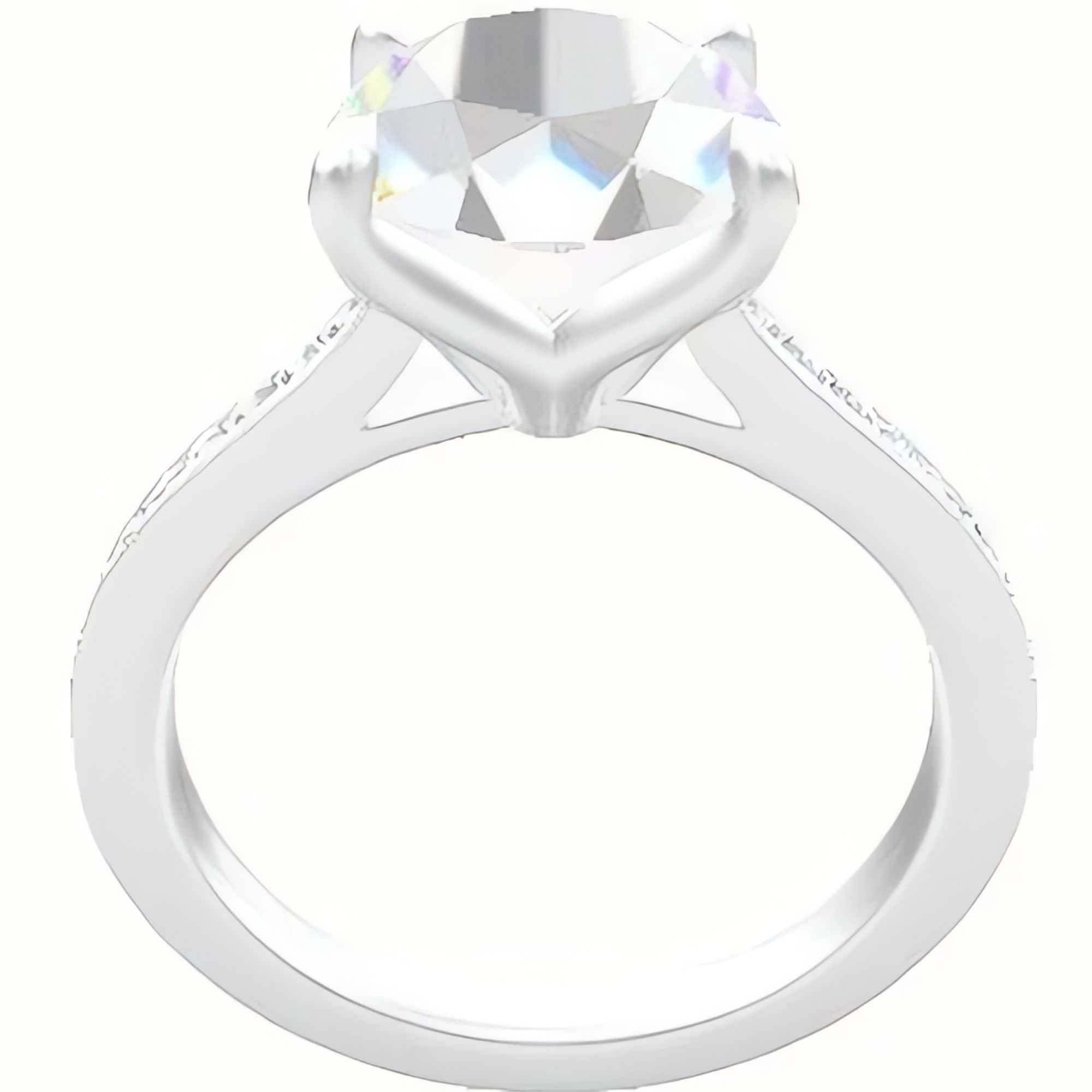 Tapered Channel Set Engagement Ring With Petal Four Prong Head | Ritani
