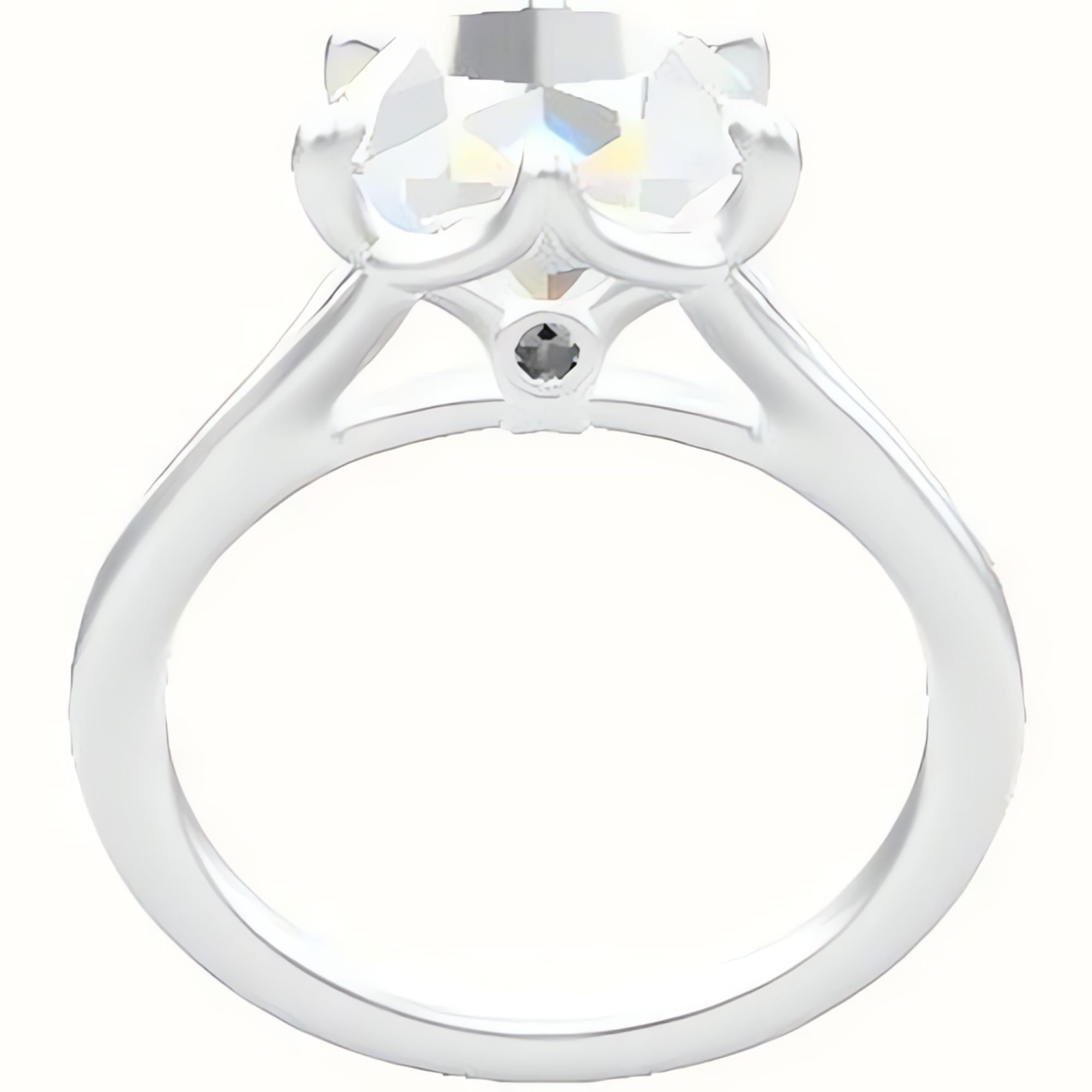 Split Cathedral With Crown Six Prong w. Surprise Diamond Head Platinum ...