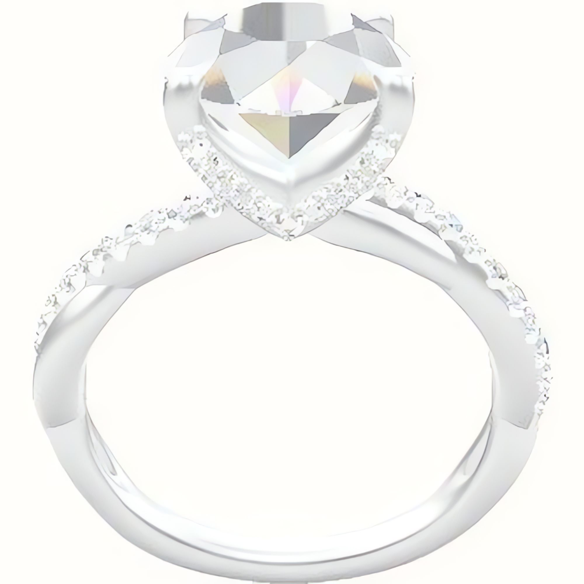 Pave Rope With Pave V Prong Head 14kt White Gold | Ritani