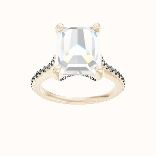 Pave Cathedral With Pave V Prong Head 18kt Yellow Gold | Ritani