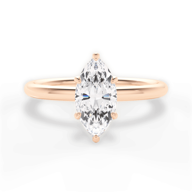 Ora Solitaire 18kt Rose Gold Marquise Cut Engagement Ring | Ritani