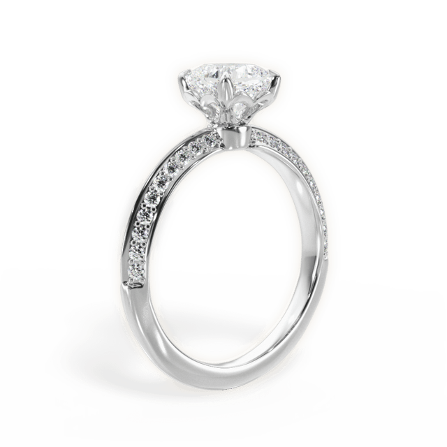 The Yareli Cushion Cut 18kt White Gold Knife-Edge Diamond Band ...