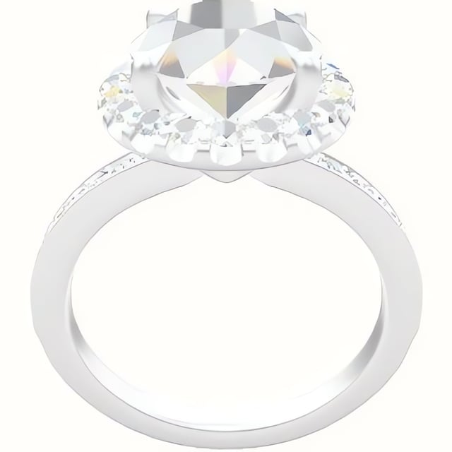 Micropave With Halo Head 18kt White Gold | Ritani