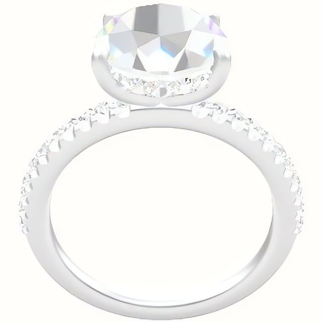 illusion Pave Engagement Ring With Low Set Pave Hidden Halo Head | Ritani