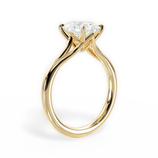 The Amata Oval Cut 18kt Yellow Gold Four-Prong Trellis Cathedral ...