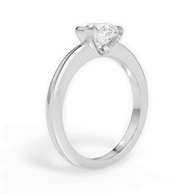 The Jaclyn Round Cut 14kt White Gold Solitaire Semi-Bezel-Set ...