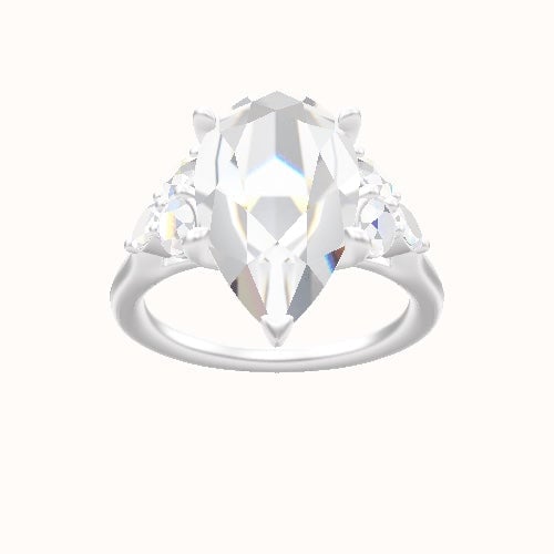 Cathedral Band with Marquise & Round Sidestone Trio With Petal Four ...