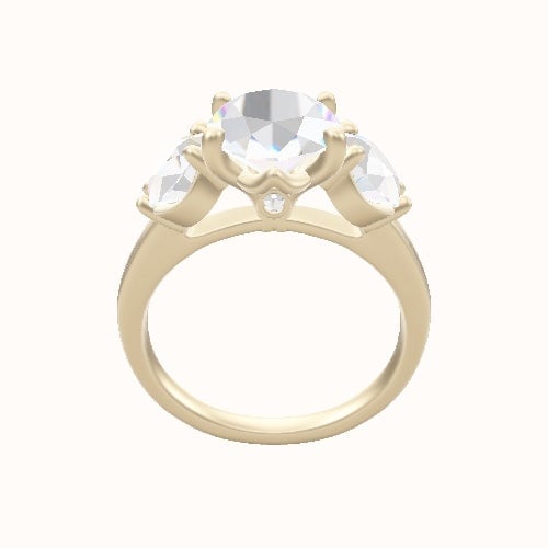 Cathedral Band with Round Sidestones With Crown Four Prong w. Surprise ...