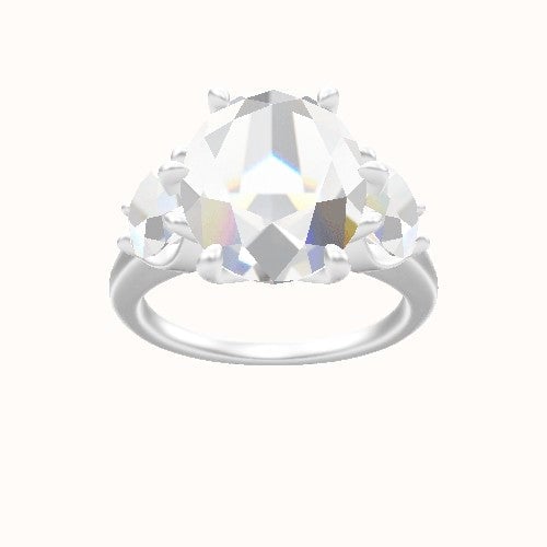 Cathedral Band with Round Sidestones With Petal Six Prong Head 14kt ...