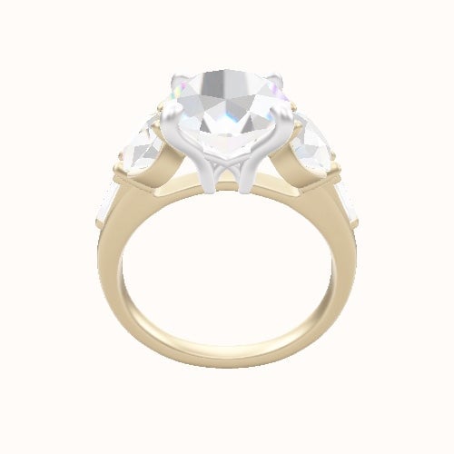 Cathedral Band with Round & Tapered Baguette Sidestones With X Gallery ...