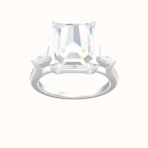 Cathedral Band with Tapered Baguette Sidestones With High Set Four ...