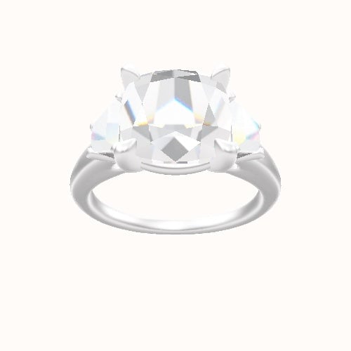 Cathedral Band with Trapezoid Sidestones With Standard Four Prong Head ...