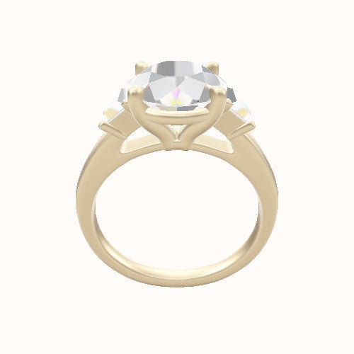 Cathedral Band with Trapezoid Sidestones With Standard Four Prong Head ...