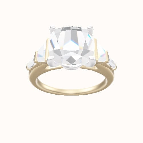 Cathedral Band with Trapezoid & Tapered Baguette Sidestones With Crown ...