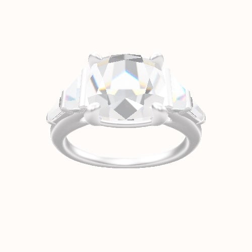 Cathedral Band with Trapezoid & Tapered Baguette Sidestones With Low ...