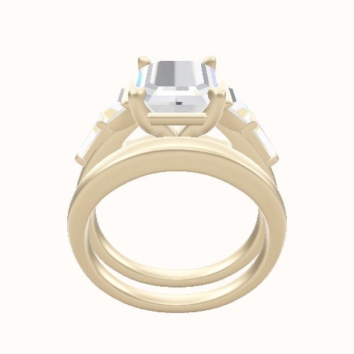 Cathedral Band with Trapezoid & Tapered Baguette Sidestones With ...