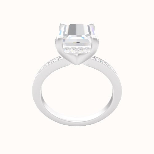Micropave Engagement Ring With V Prong with Hidden Halo Head | Ritani