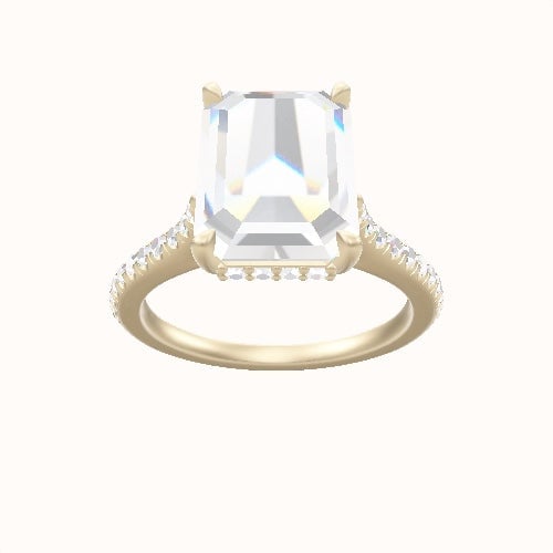 Pave Cathedral With Low Set Pave Hidden Halo Head and Matching Band ...