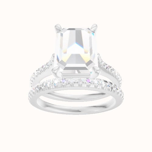 Pave Cathedral With Standard Four Prong Head and Matching Band Platinum ...