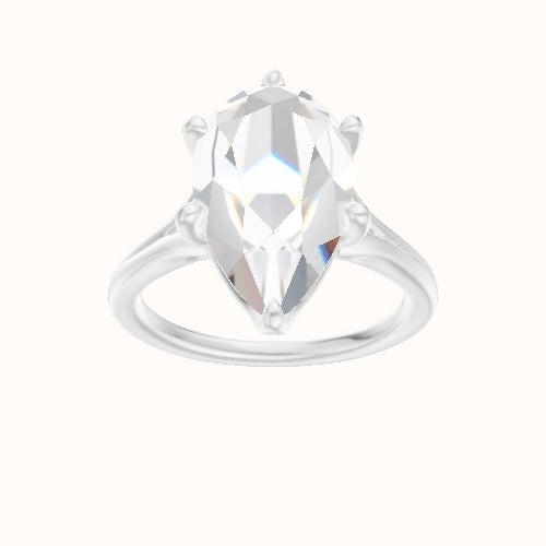 Split Cathedral With Crown Six Prong w. accent Diamond Head Platinum ...