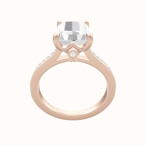 Tapered Channel Set With Crown Four Prong w. Surprise Natural Diamond ...
