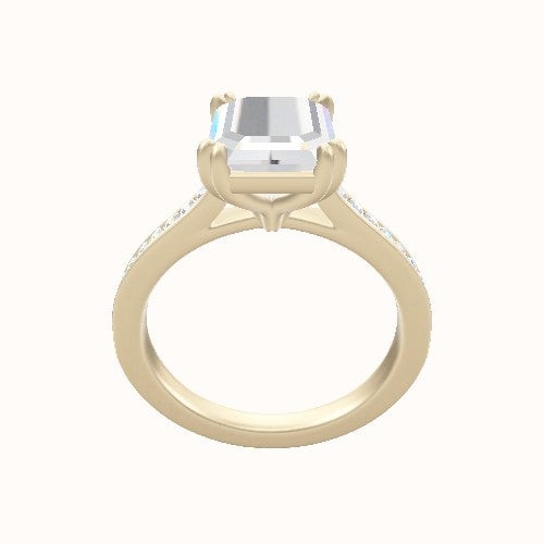 Tapered Channel Set With Double Prongs Head 18kt Yellow Gold | Ritani