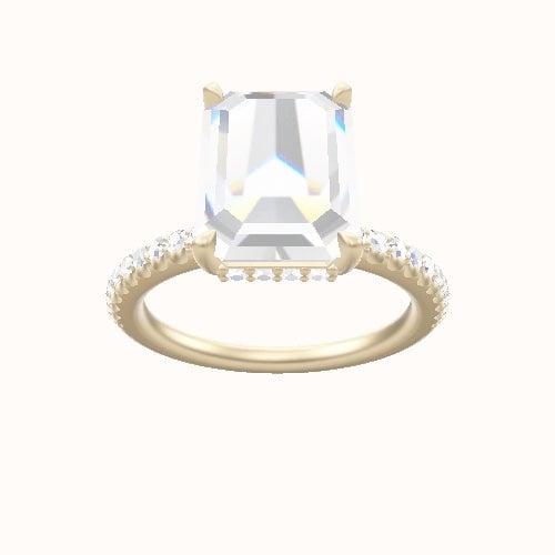 illusion Pave With Low Set Pave Hidden Halo Head and Matching Band 18kt ...